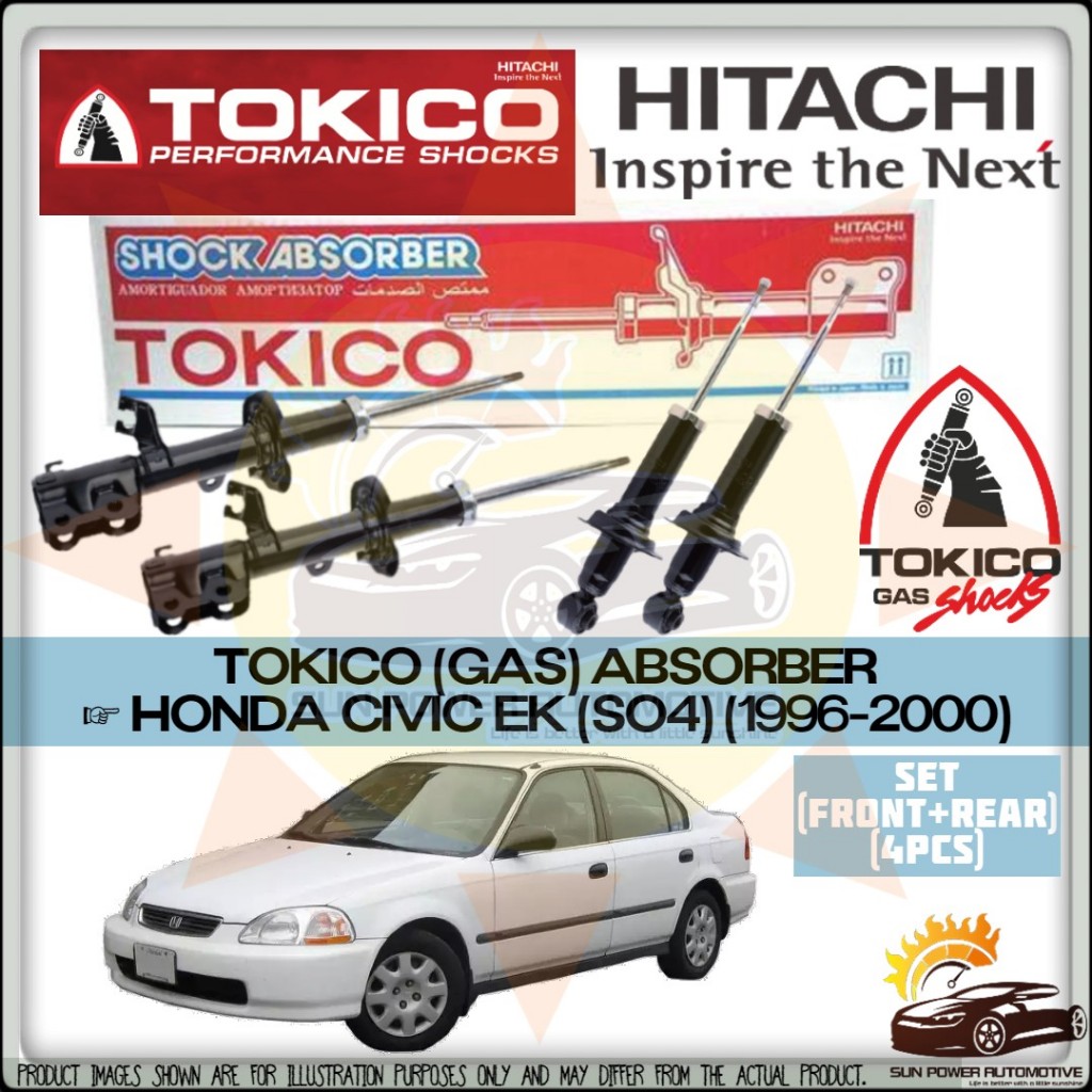 TOKICO TKC Honda Civic EK SO4 (1996-2000) Gas Shock Strut Absorber ( FRONT REAR SET ) | Shopee ...