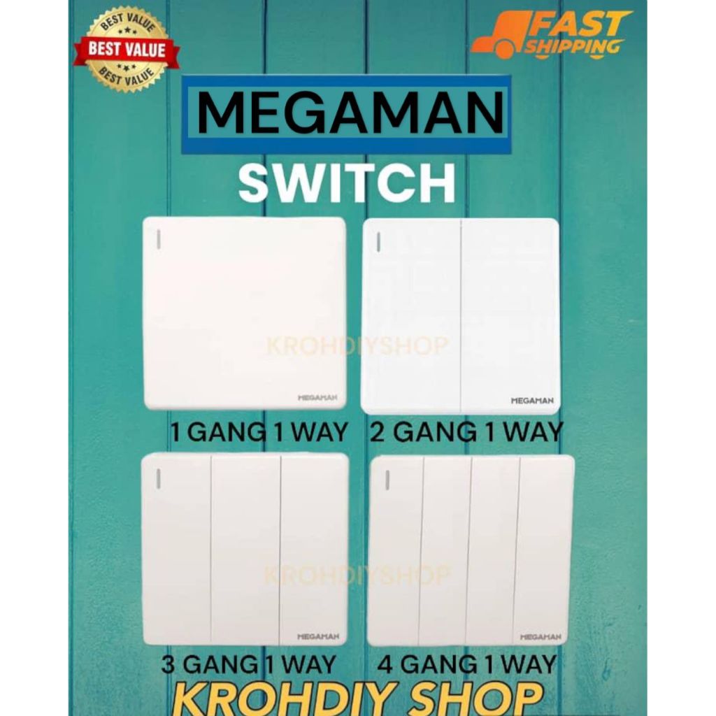 MEGAMAN SWITCHES/ WALL SWITCH MODERN (4399/4475/4476/4477/4478/4400 ...