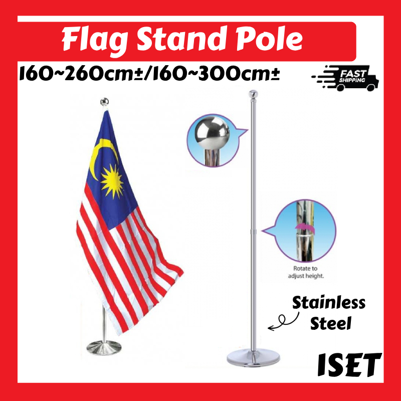 Flag Pole Stand Indoor / Flag Stand Pole / Tiang Bendera / Stainless ...