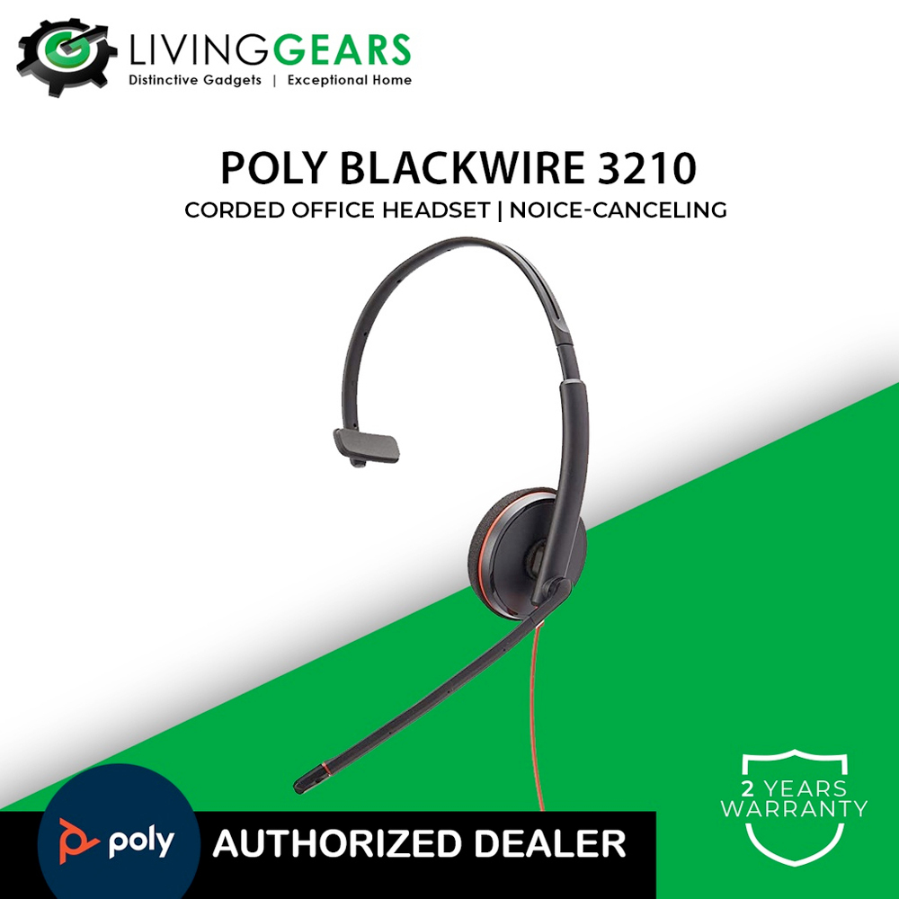 Poly Blackwire 3200 Series Corded Office Headset Plantronics Noice ...