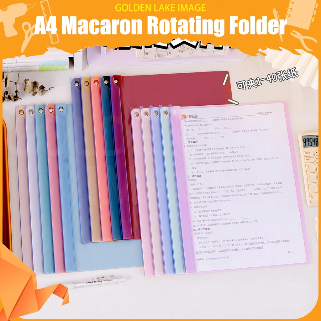 5Pcs Macaron A4 Rotating Rod Folder Storage Clip Pull Rod Clip School ...