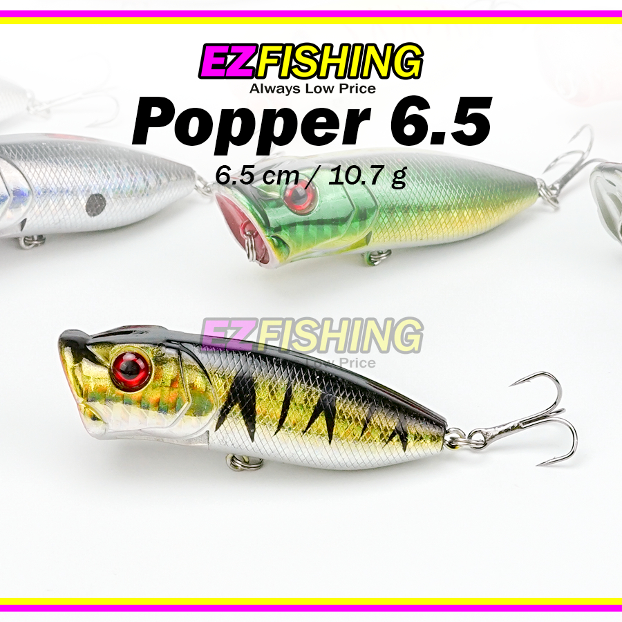 EZF Mini Popper 6.5cm 10.7g Fishing Lure 8 Colours Crankbait Wobbler ...