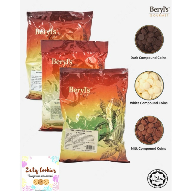 Beryls chocolate coin 1kg / milk choc / white choc / dark choc | Shopee ...