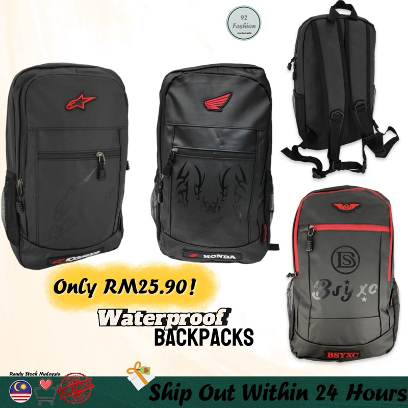 🇲🇾Waterproof Backpack Tahan Air Motor Rider's Bag Beg Lelaki Beg Murah ...