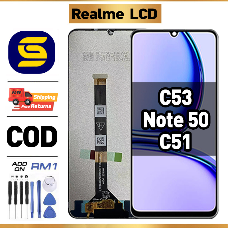 LCD REALME C53/ Note 50/ C51 Compatible For Glass Original Touch Screen Digitizer | Shopee Malaysia