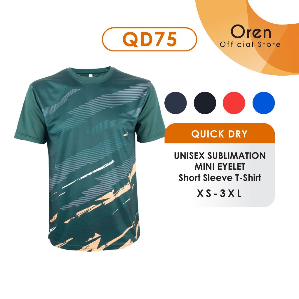 Oren Sport QD Quick Dry Sublimation T-Shirt QD75 | Shopee Malaysia