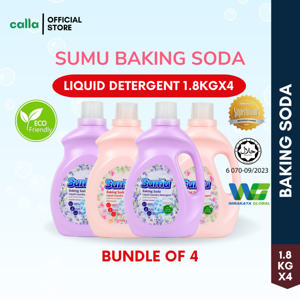 SUMU Baking Soda Liquid Detergent 1.8kg x4 / sabun basuh / laundry ...