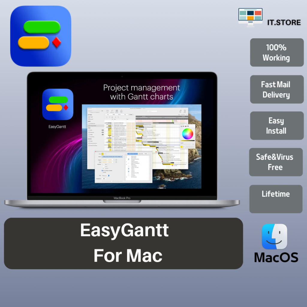 EasyGantt Lifetime for Intel Mac Or M1/M2 M3 Chip Apple Silicone MacOs/Macbook/Mac Software Full ...