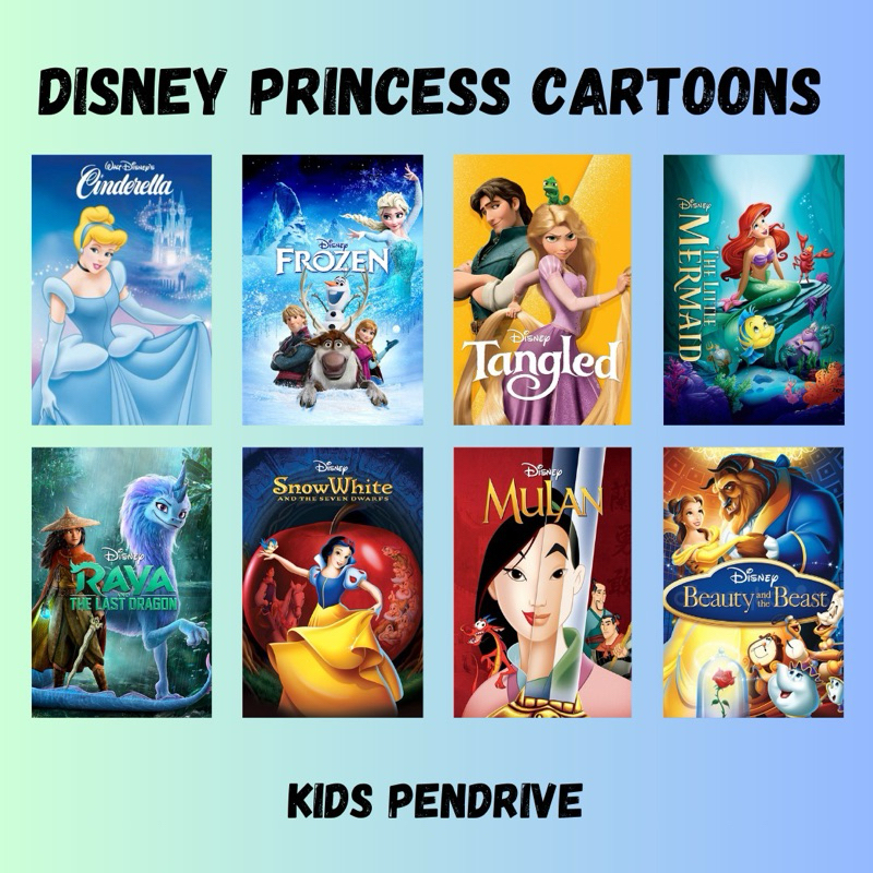 DISNEY PRINCESS CARTOONS 32GB USB KINGSTON - PENDRIVE KARTUN KANAK ...