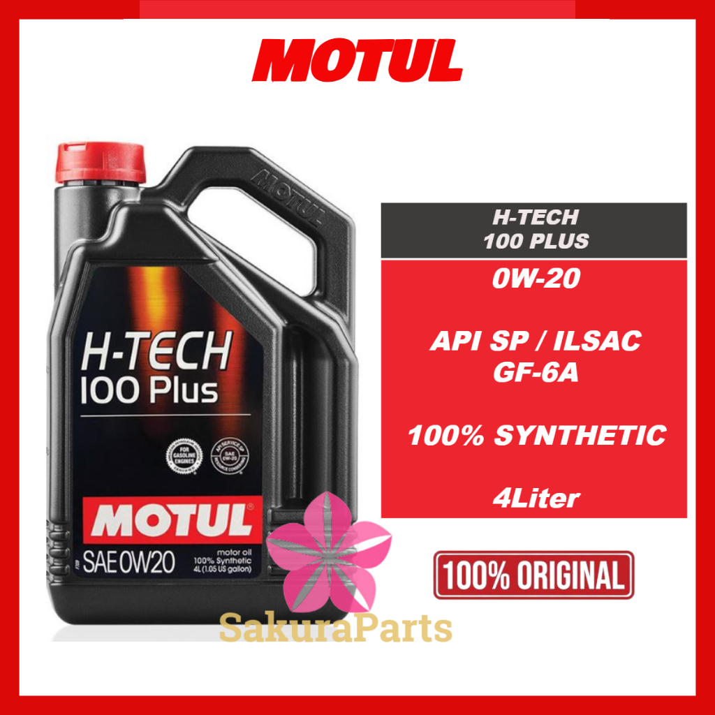 MOTUL H-TECH 100 PLUS 0W20 FULLY SYNTHETIC ENGINE OIL 4L | Shopee Malaysia