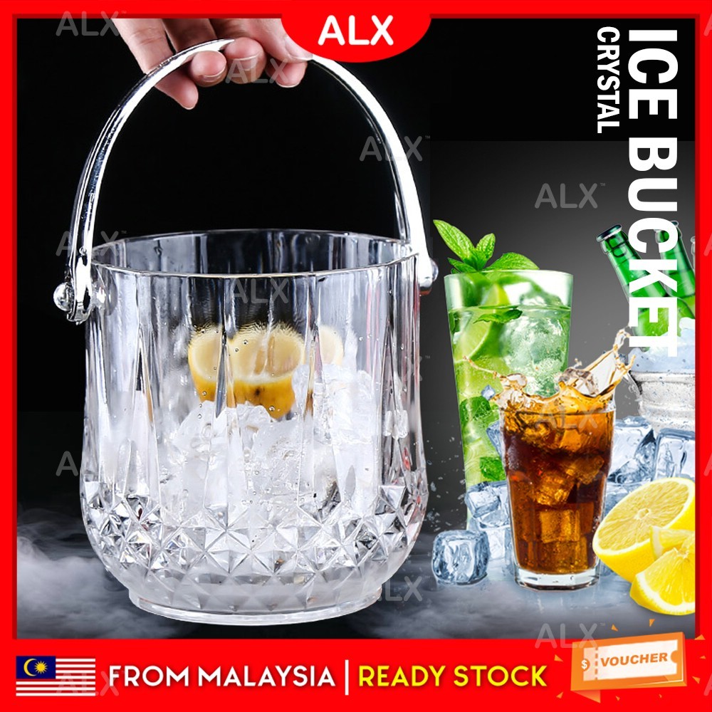 ALX Diamond Ice Bucket Drink Storage Portable Handheld Transparent ...
