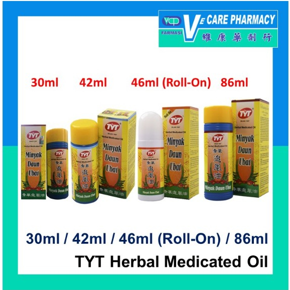TYT Herbal Medicated Oil (30ml / 42ml / 46ml Roll-On / 86ml) | Shopee ...