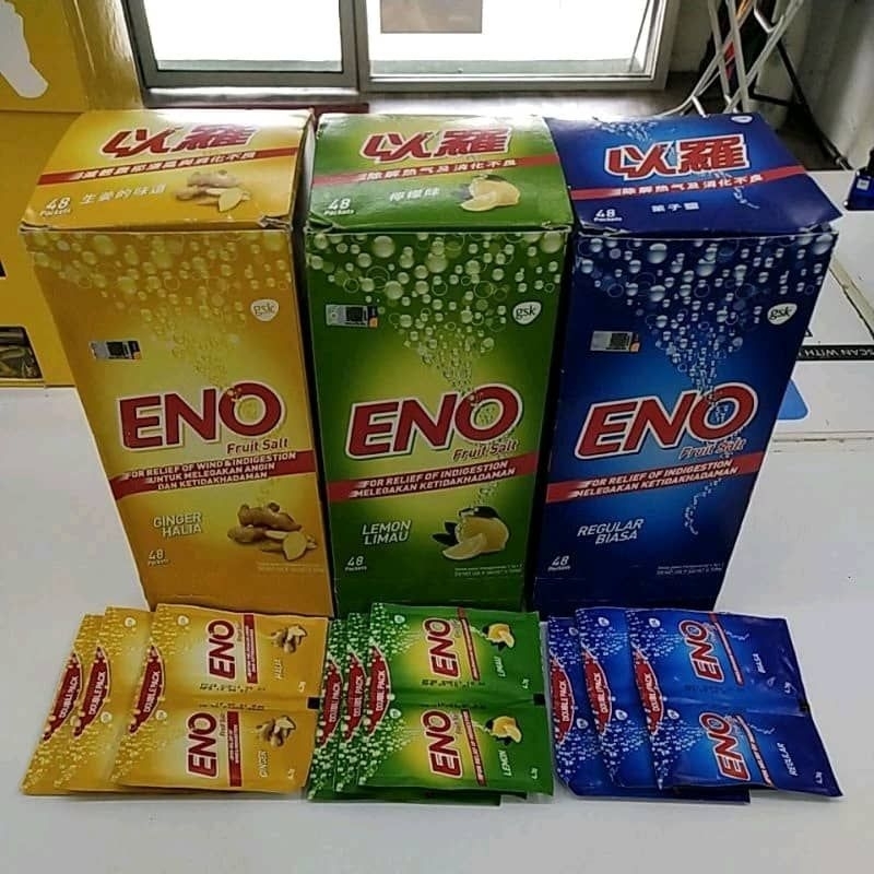 ENO Wind & indigestion relief regular ginger lemon powder 4.3 × 2 ...
