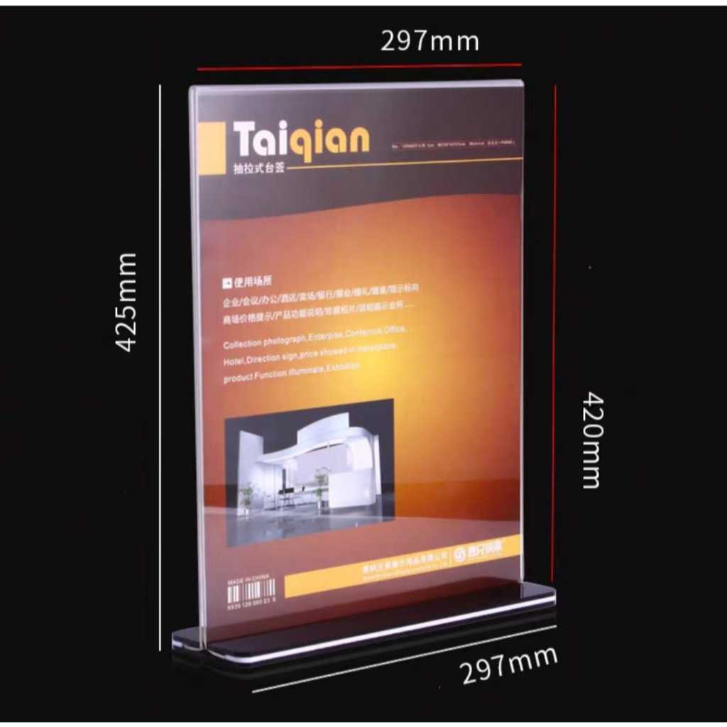 A3 Acrylic T Stand / Display Stand/ Poster Stand | Shopee Malaysia