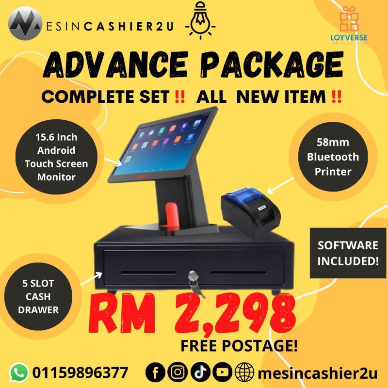 🔥HOT ITEM!!🔥All in One POS Terminal iMin Touch POS Android POS System Mesin Cashier Restaurant F ...