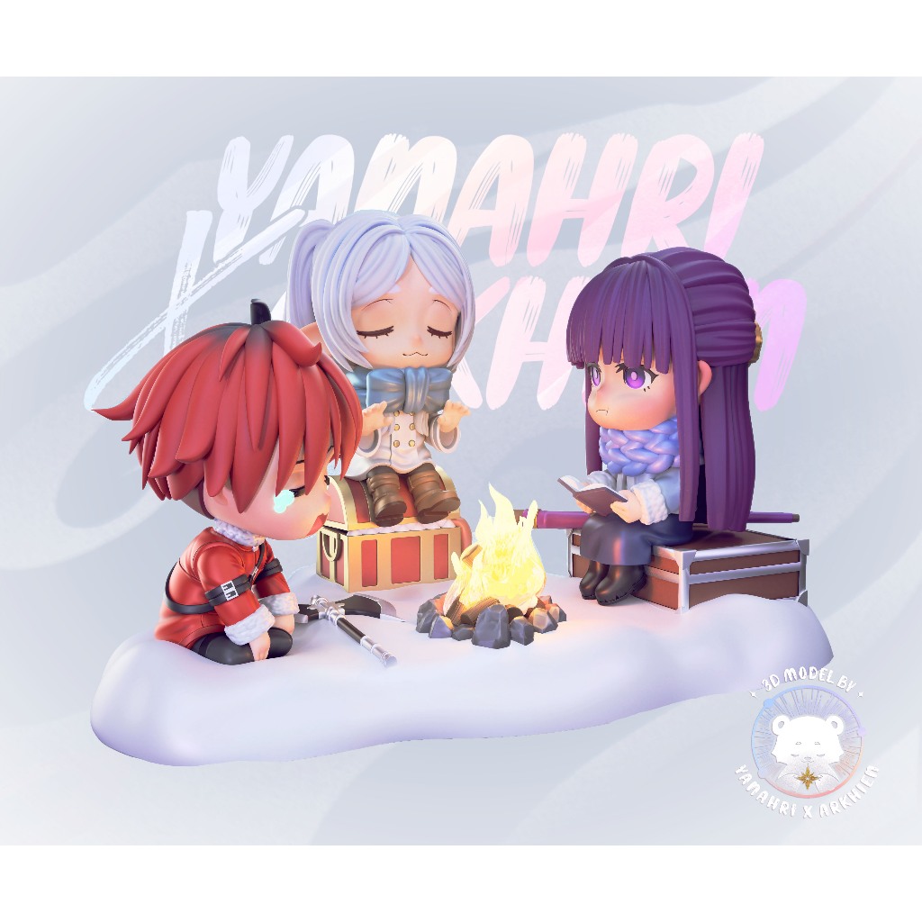 Frieren Chibi Diorama - Frieren Beyond Journey's End 3d printed resin ...