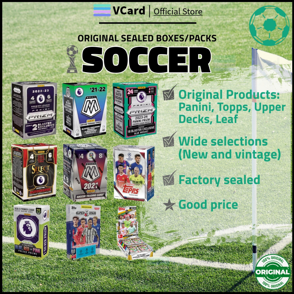 [VCARD] Soccer Card Box. Factory Sealed by Panini Topps Leaf [100% ...