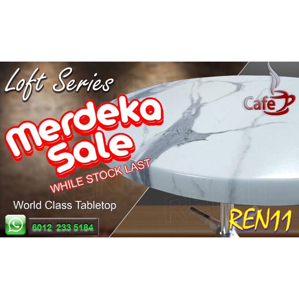 Cafe Table,Restoran Furniture ,Meja Makan, Solid Hardboard Top 800mm ...