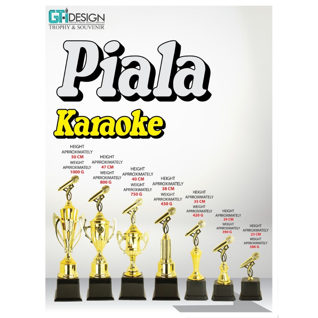 KARAOKE TROPHY / PIALA KARAOKE / SINGING ( TAPAK BERAT & PRINT ATAS ...