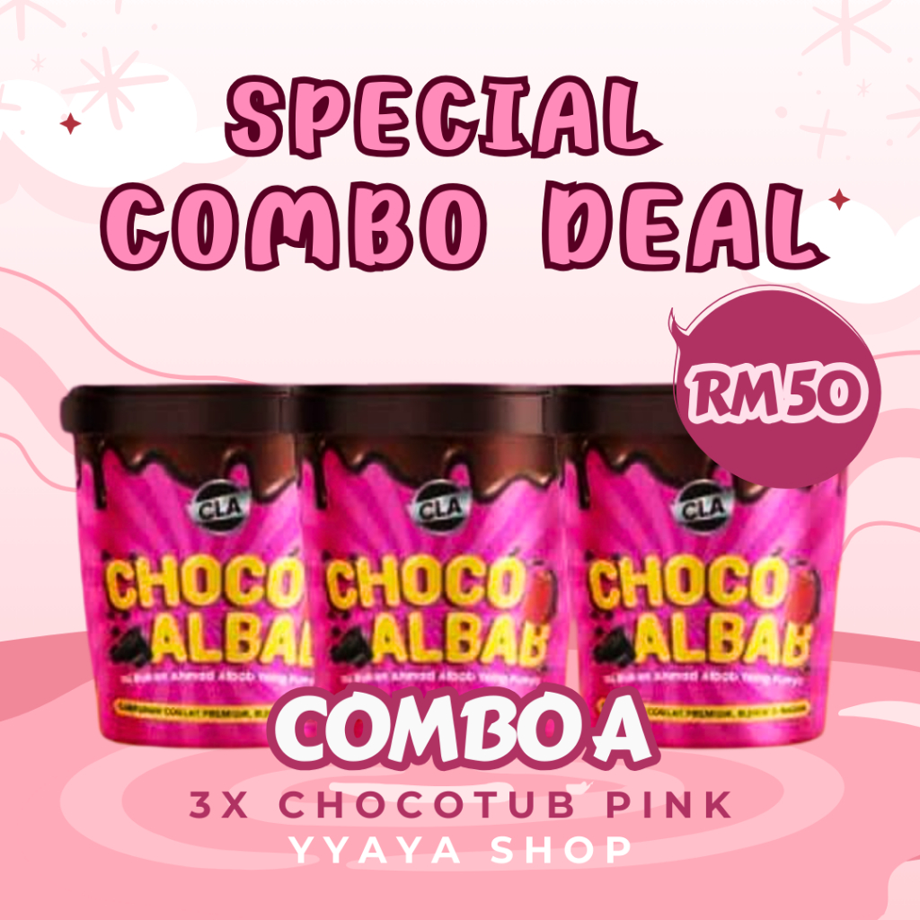 COMBO DEAL | Choco Albab Milk Chocolate Choco Tub Pink with Premium ...