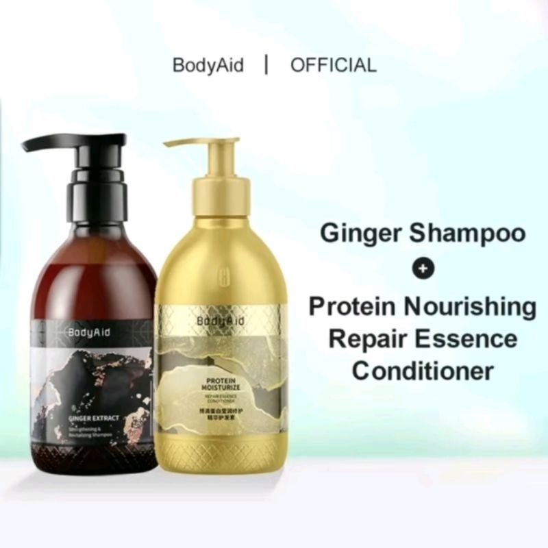 BODYAID Anti Hair Loss Shampoo Ginger Extract Conditioner Anti Dandruff ...