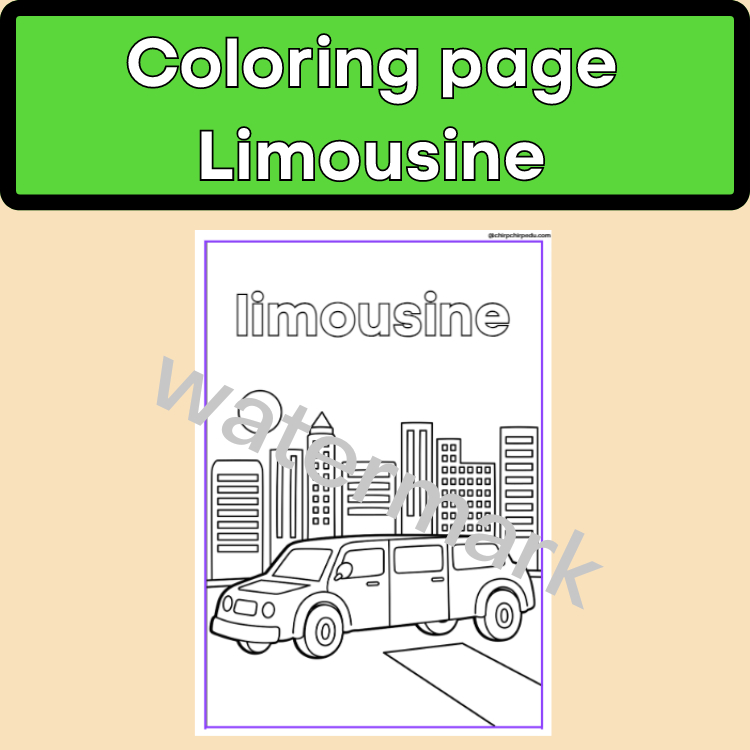 [C9] transportation - Limousine colouring page | Halaman mewarna ...