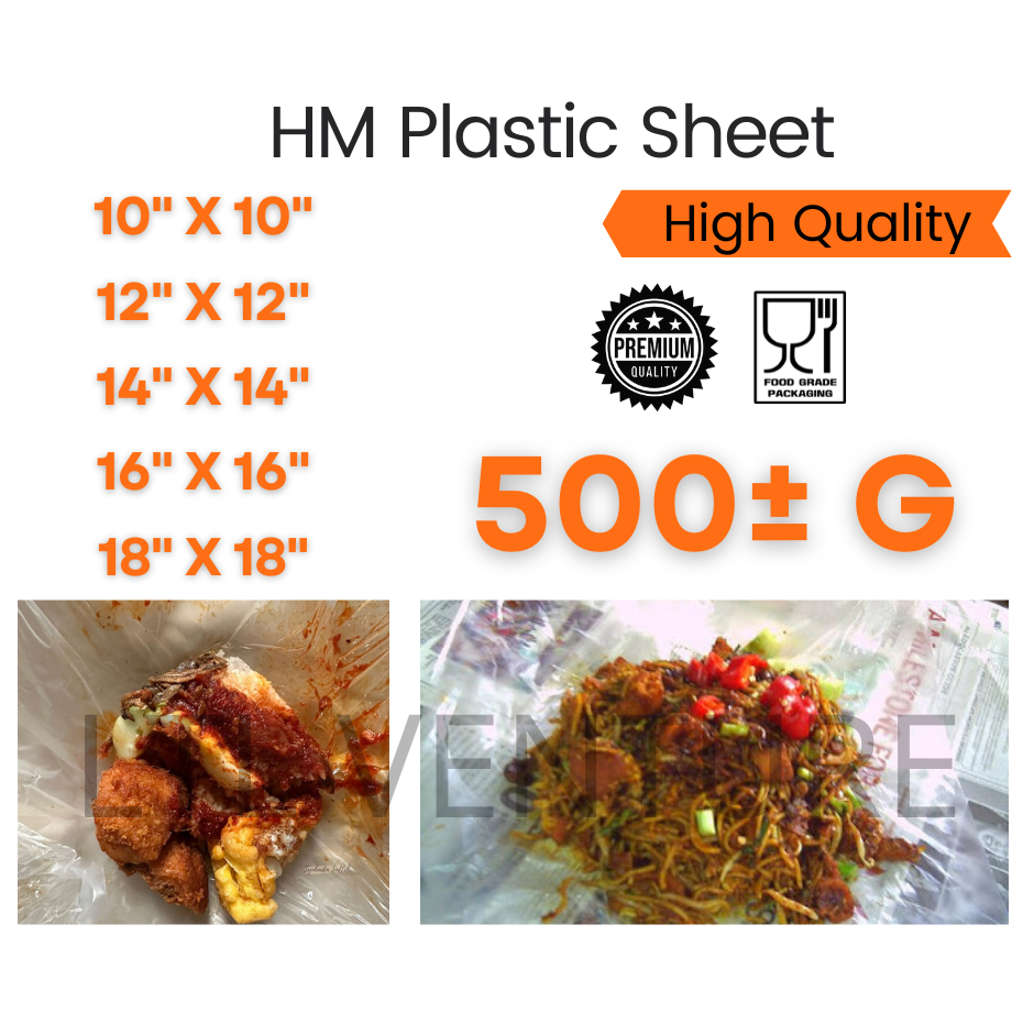 (500g) HM Plastic Sheet/Plastik Keping/Bungkus Tapao/Nasi Lemak/Roti ...