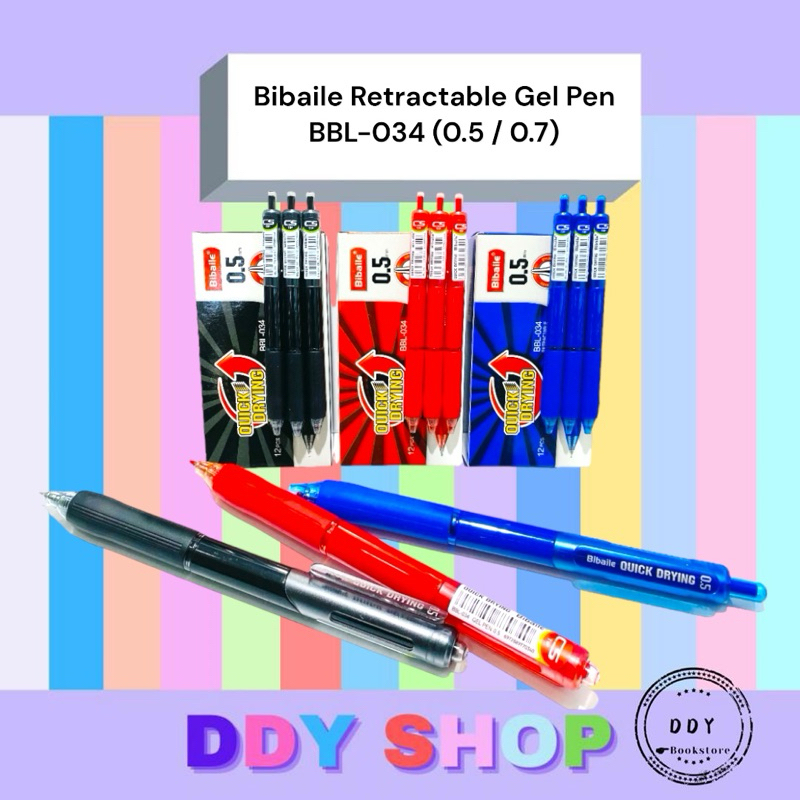 【READY STOCK】 Bibaile Retractable Gel Pen (BBL-034 -12pcs per box ...