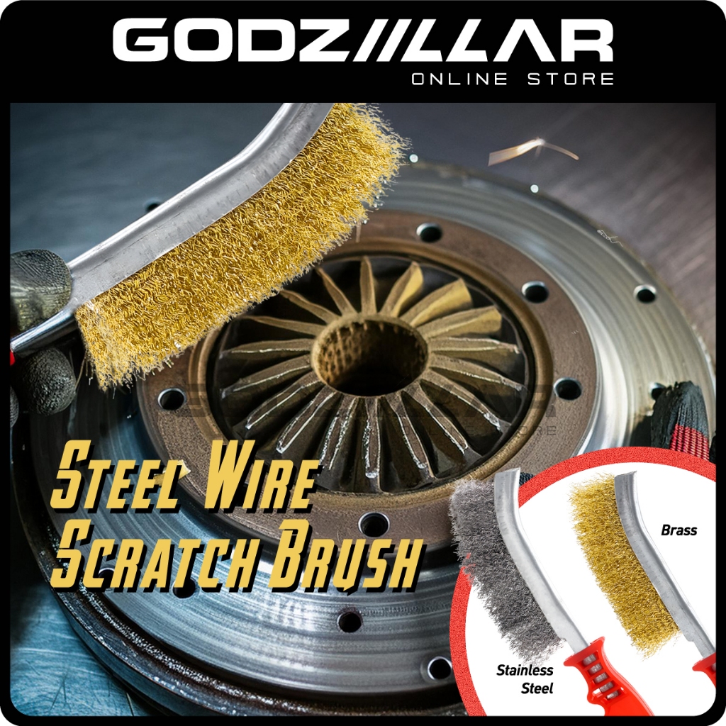 Stainless Steel Wire Brush Cleaning Rust Brass Wire Removal Scratch ...