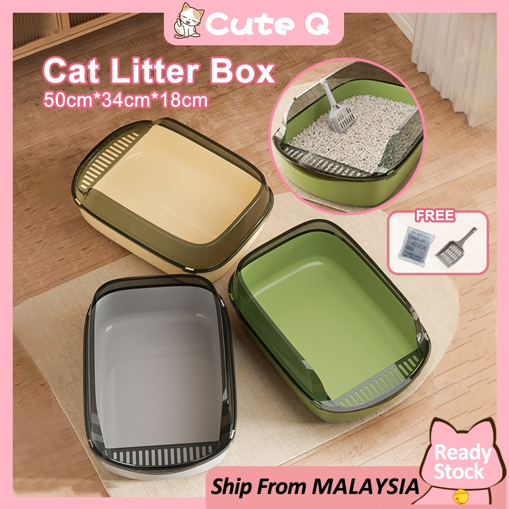 Cute Q cat litter box extra large pet litter box cat toilet box toilet ...
