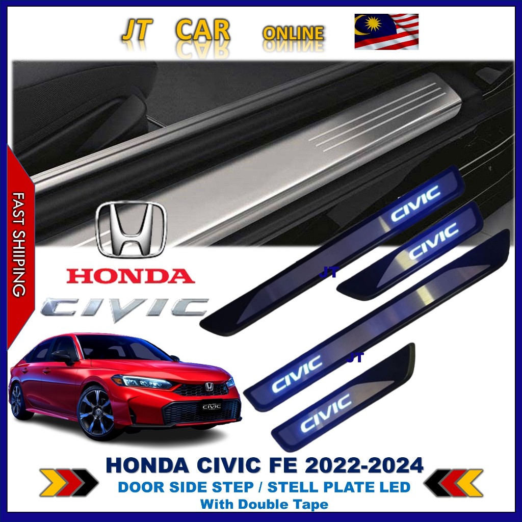 Honda Civic FE 2022 - 2024 Side Steel Plate/Door Side Step With Led ...