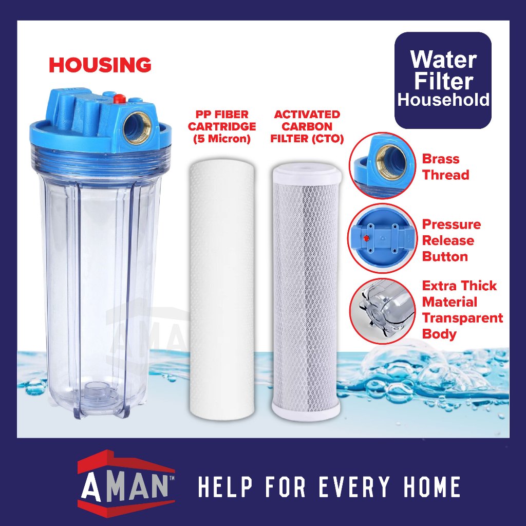 Transparent Housing Water Filter Water Purifier Brass Thread PP Fiber ...