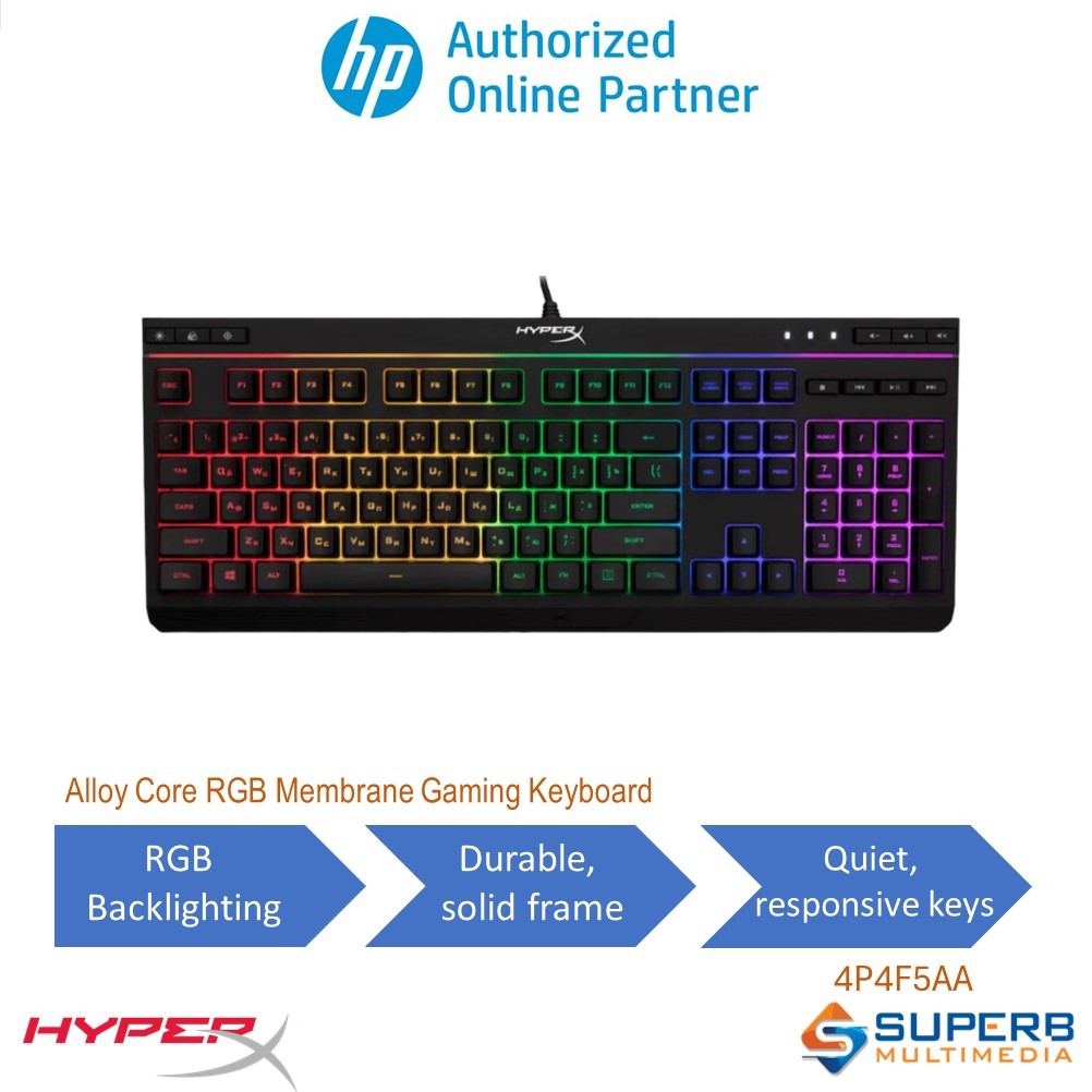 HyperX Alloy Core RGB Membrane Gaming Keyboard [4P4F5AA] | Shopee Malaysia