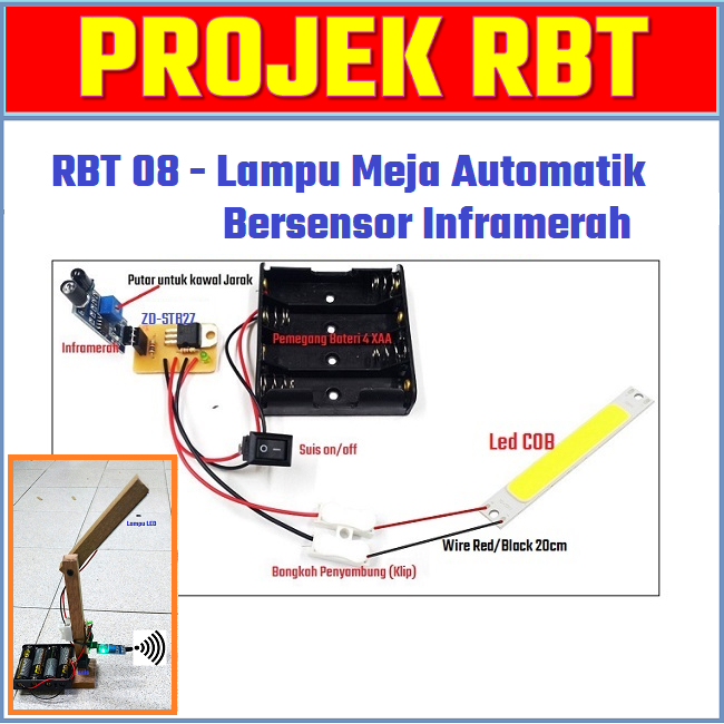 [RBT] Lampu Meja Automatik Bersensor Inframerah RBT T3 || lampu led ...