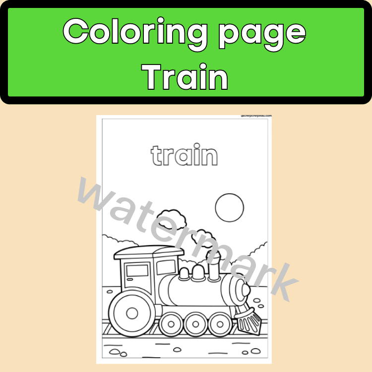 [C23] transportation - Train colouring page | Halaman mewarna pickup ...