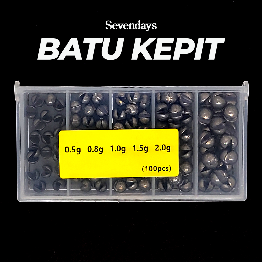 100pcs Batu Kepit Split Shot Sinker 0.5g - 2.0g Open Bite Lead Batu ...
