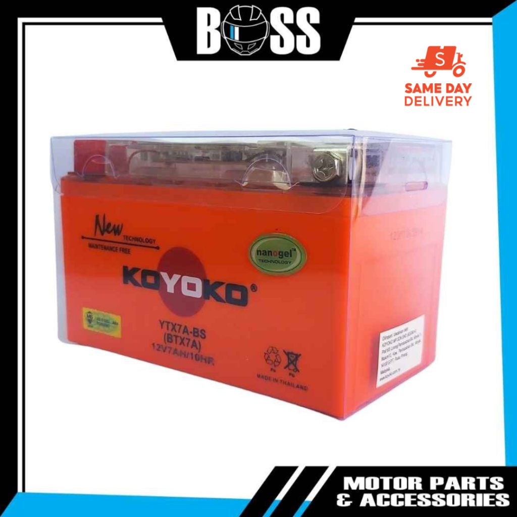 [KOYOKO] YTX7A-BS NANOGEL Motorcycle Battery Bateri Motor SM SPORT/SYM ...