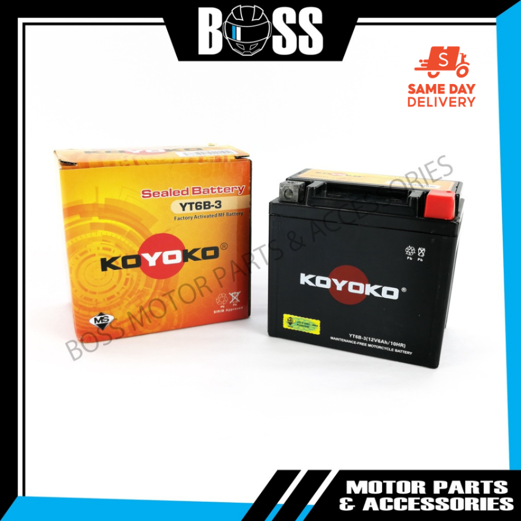 [KOYOKO] YT6B-3 SEALED Motorcycle Battery Bateri Motor HONDA CBR150 ...