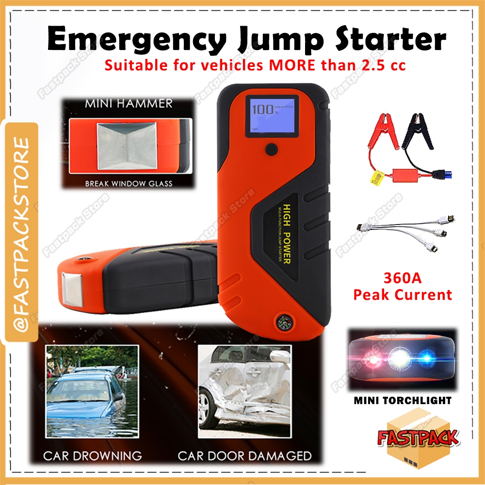 High Capacity Multifunction Power Bank Jump Starter 360A Peak with ...
