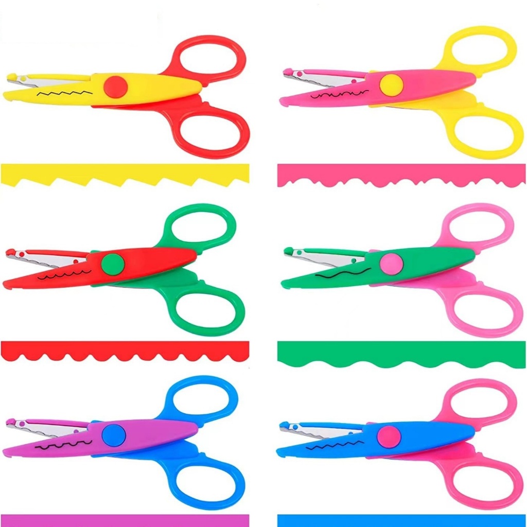 Safety Lace Cutting Paper Scissor DIY Gunting Lace Pattern Scissors ...
