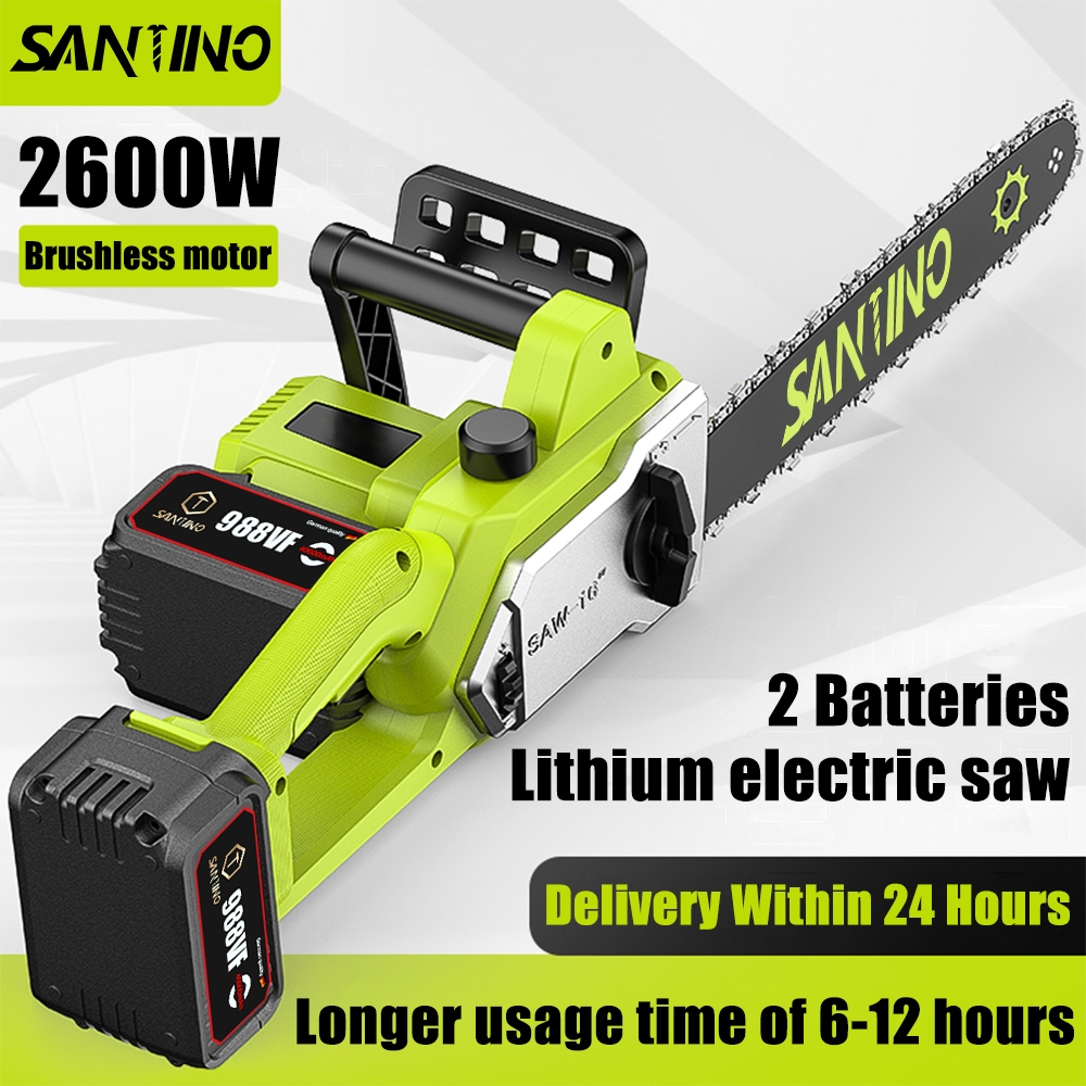 SANTINO Chainsaw 16 Inch Cordless Dual Battery Brushless 10year ...