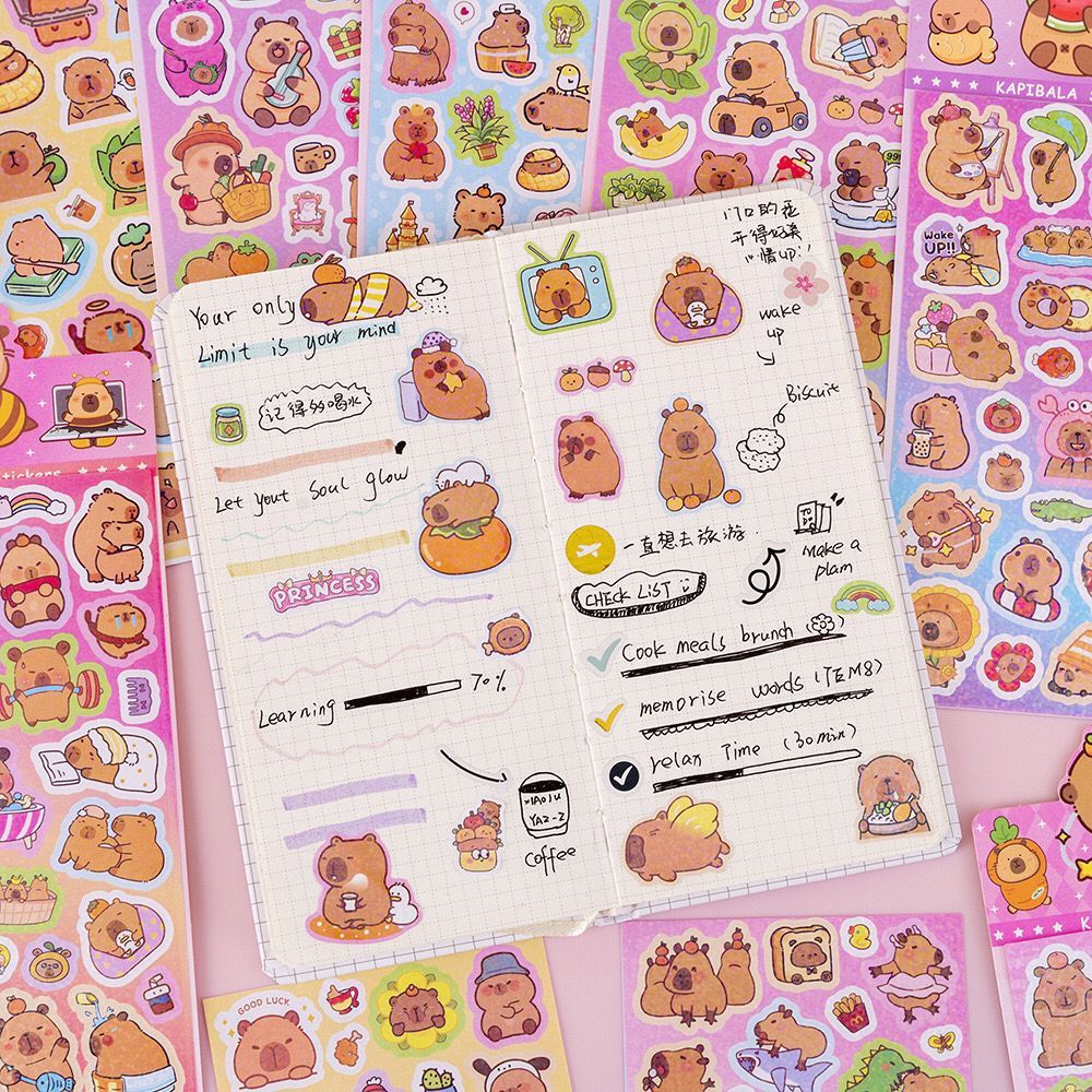 Sanrio Cartoon Laser Shiny Goo Card Sticker Melody Kuromi Capybala Cute ...