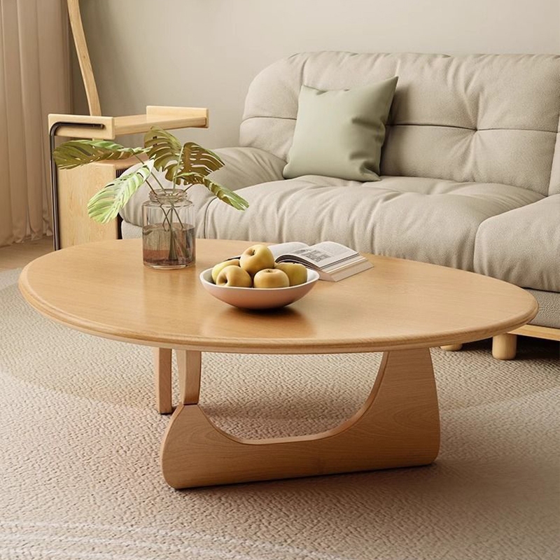 Triangle Solid wood Modern Coffee Table,Top Natural Wood Base Coffee ...