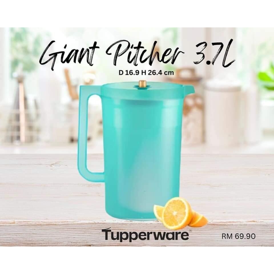READY STOCK Tupperware Gourmet Giant Pitcher 3.7L/Mug&Seal 350ml (1pc ...