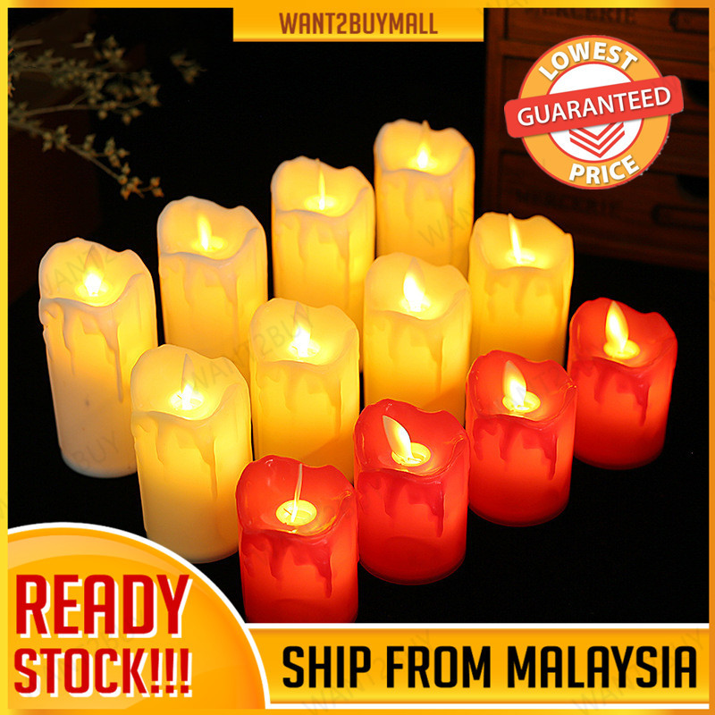 🇲🇾 Flameless Led Swing Electric Flickering Tea Light Candle Lamp ...