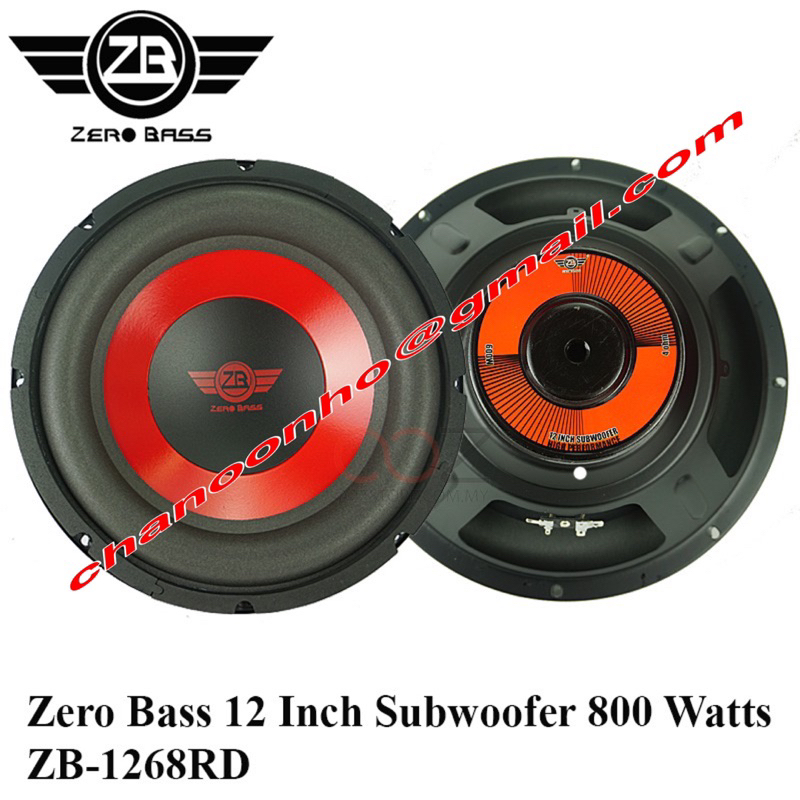 ZERO BASS ZB-1268RB 800 WATT 12 INCH HIGH QUALITY CAR AUDIO SUBWOOFER ...