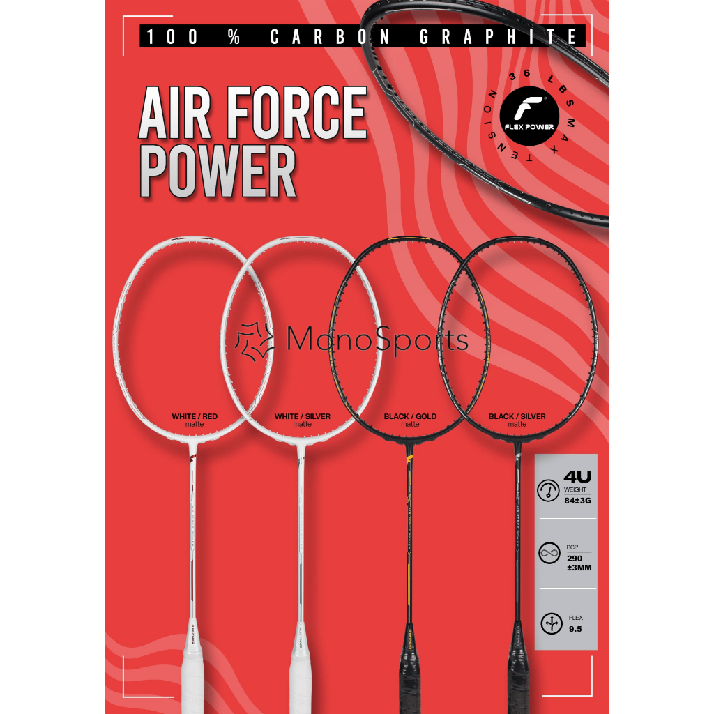 Monosports Flex Power Air Force Power Even Balance Badminton Racket ...