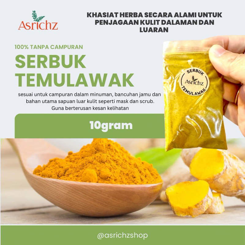SERBUK HERBA TEMULAWAK DETOX LAWA KULIT SEGAR BADAN 10g | Shopee Malaysia