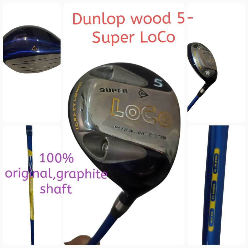 Golf Wood 5- loft 19 deg,Dunlop Model Super LoCo-right handler- without ...