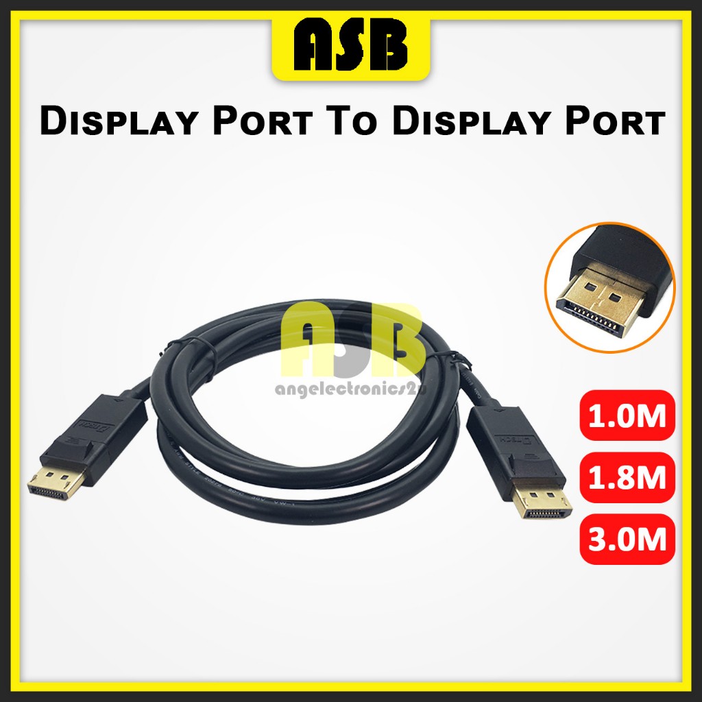 (1pc) Display Port To Display Port Cable ( 1M / 1.8M / 3M ) | Shopee ...